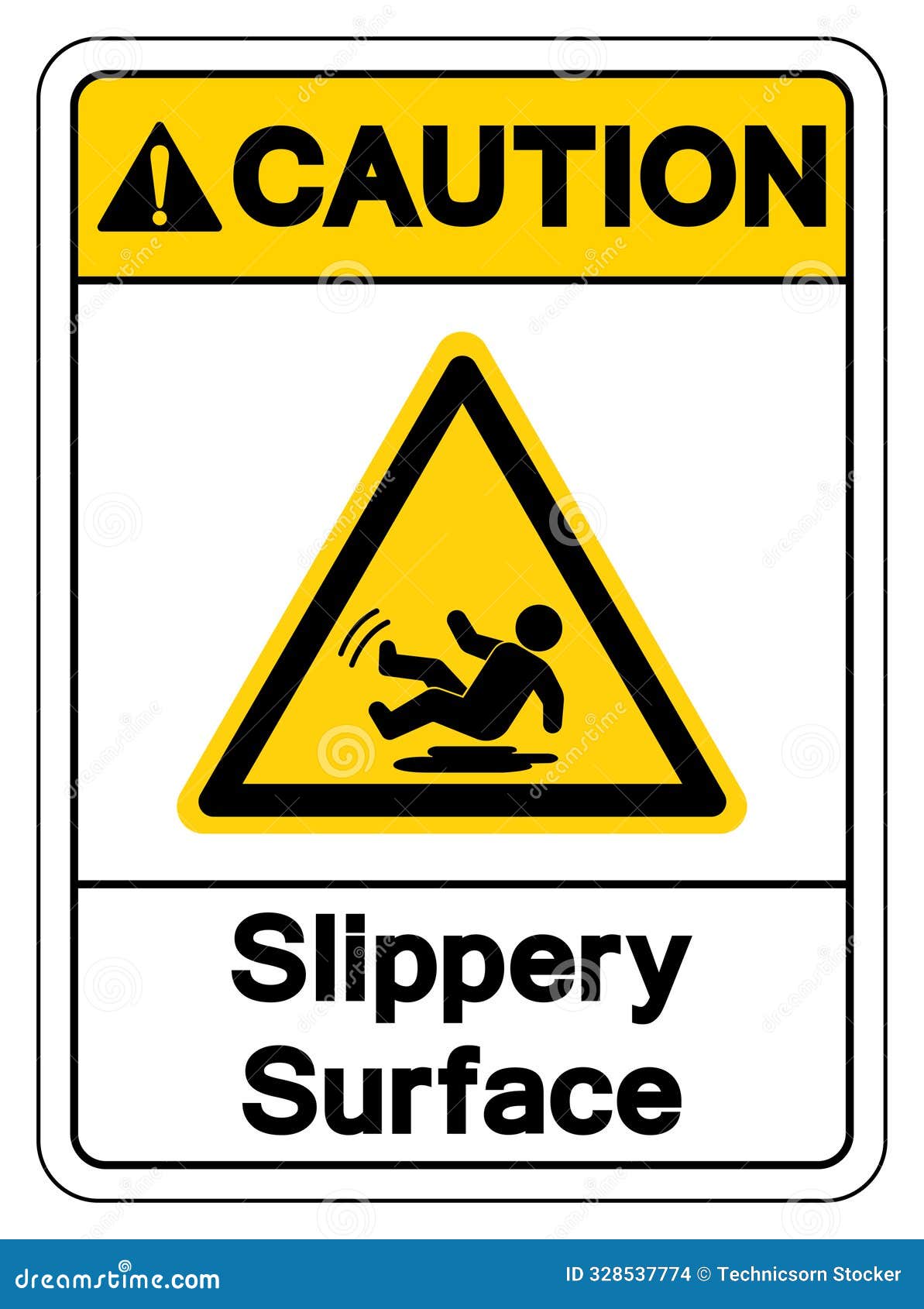 Caution Slippery Surface Symbol Sign,Vector Illustration, Isolate on ...