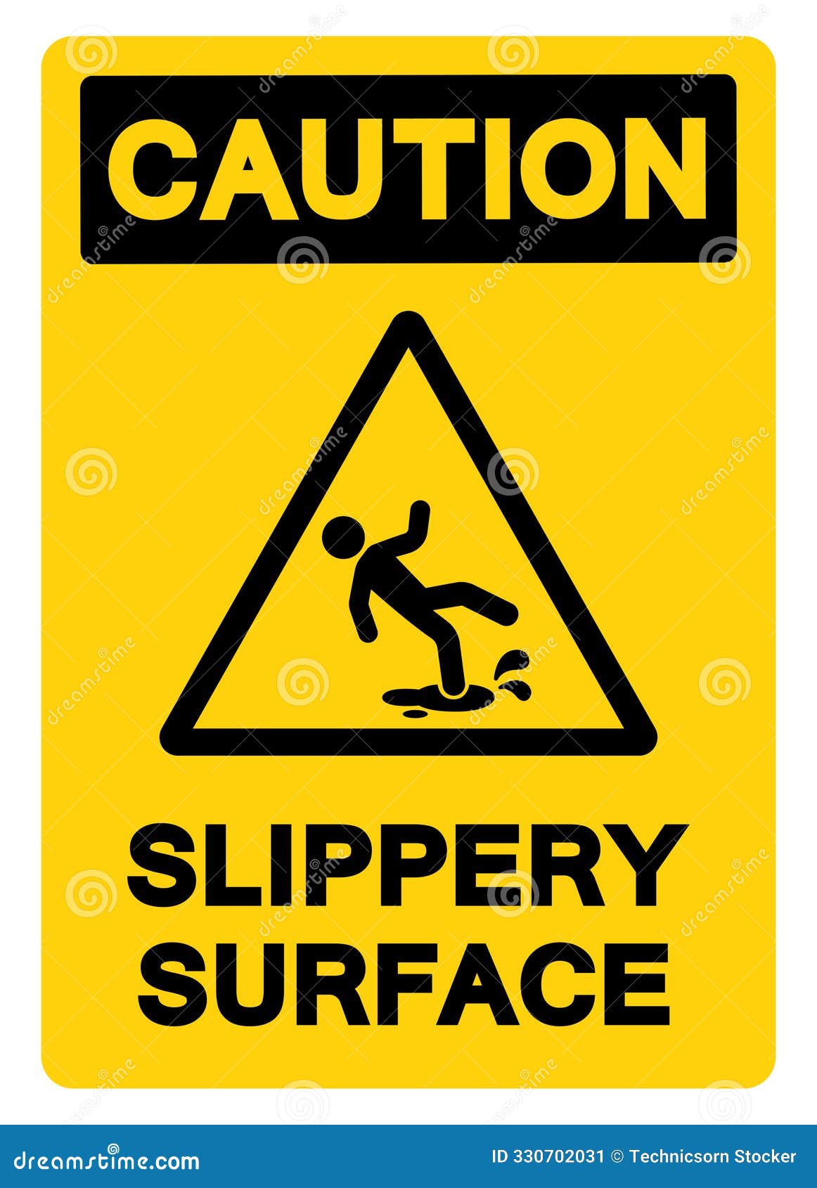 Caution Slippery Surface Symbol Sign,Vector Illustration, Isolate on ...