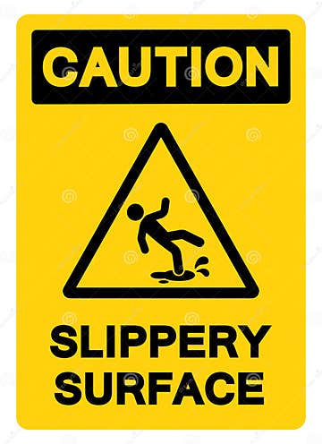 Caution Slippery Surface Symbol Sign,Vector Illustration, Isolate on ...