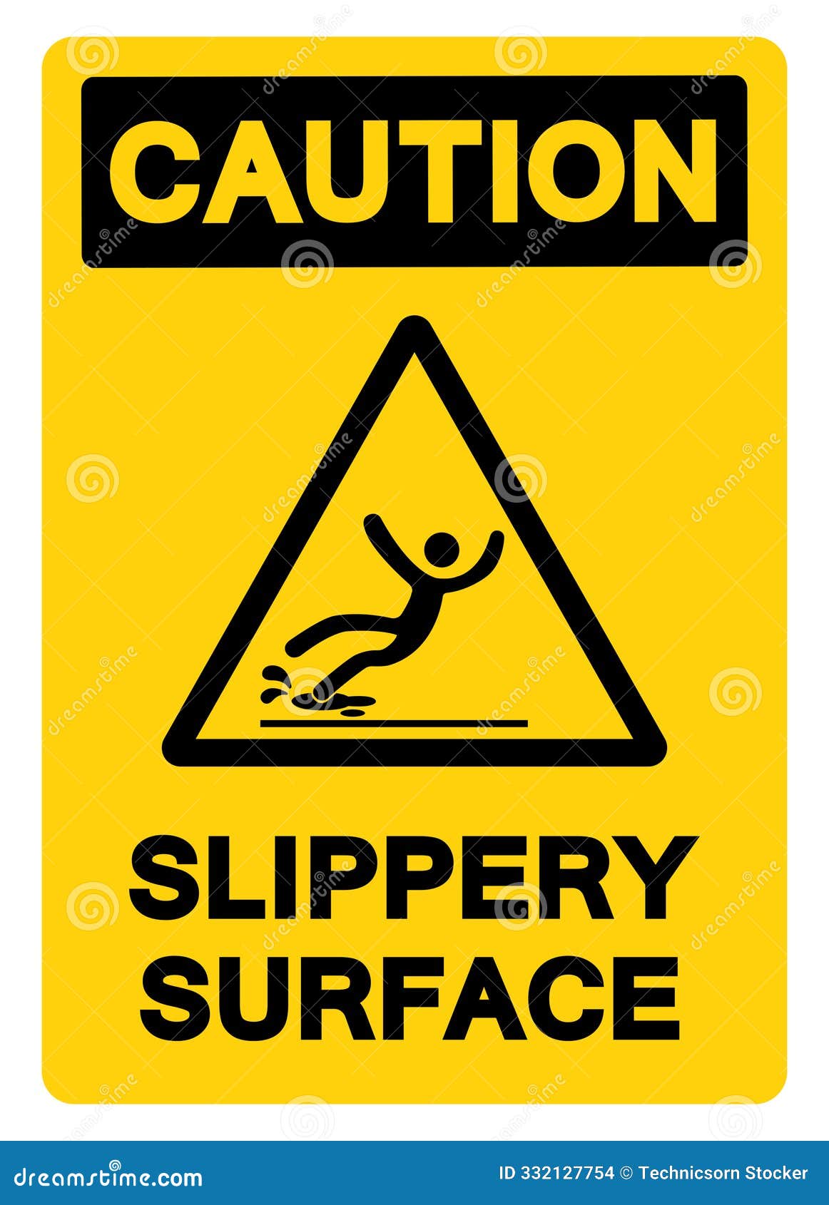 Slippery Surface Hazard Symbol, Vector Illustration, Isolated On White ...