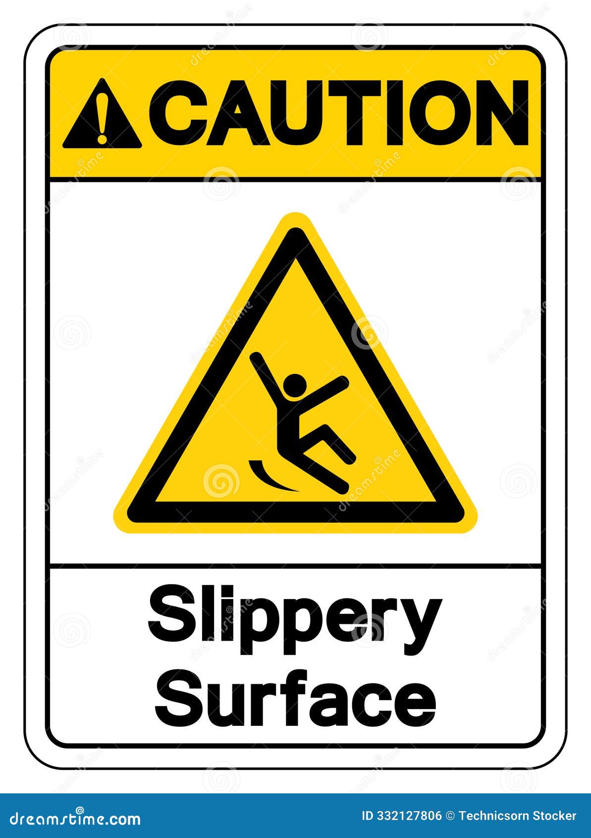 Caution Slippery Floor Symbol Sign,Vector Illustration, Isolate On ...