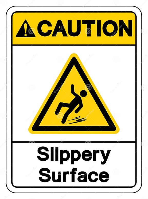 Caution Slippery Surface Symbol Sign,Vector Illustration, Isolate on ...