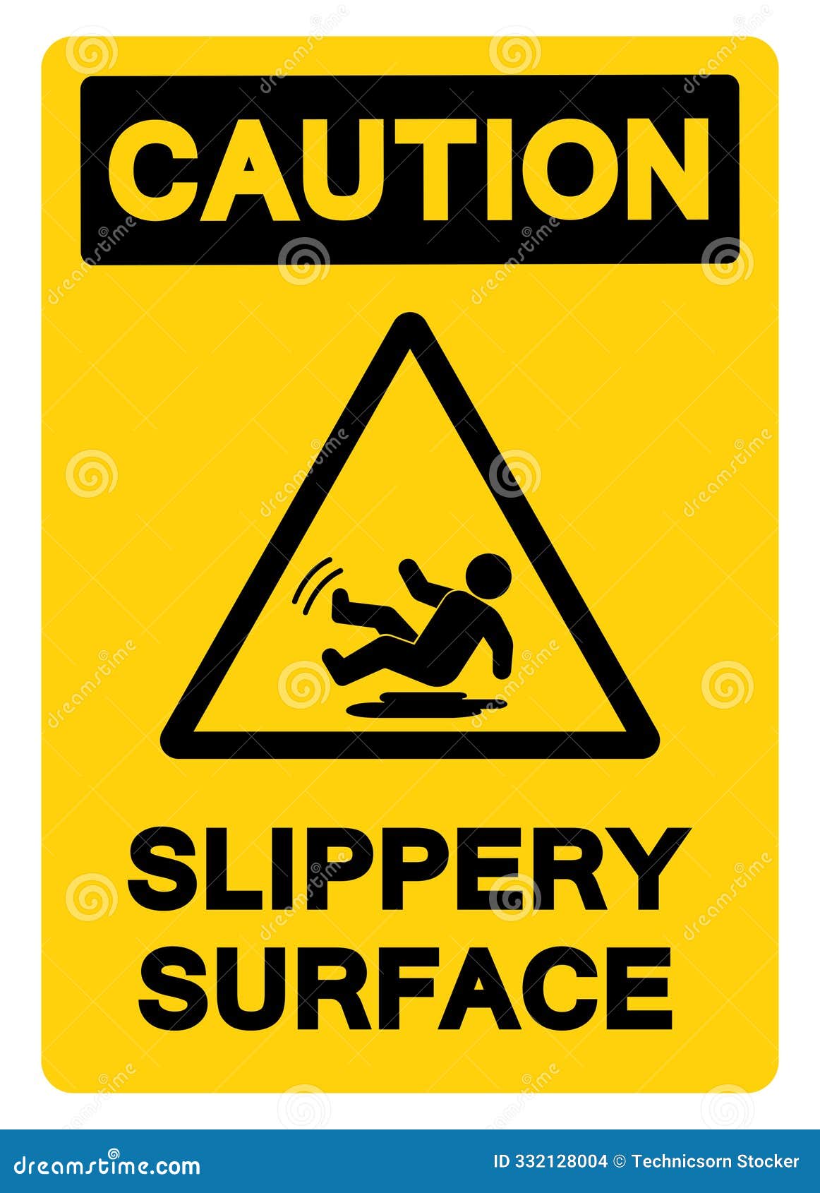 Caution Slippery Surface Symbol Sign,Vector Illustration, Isolate on ...