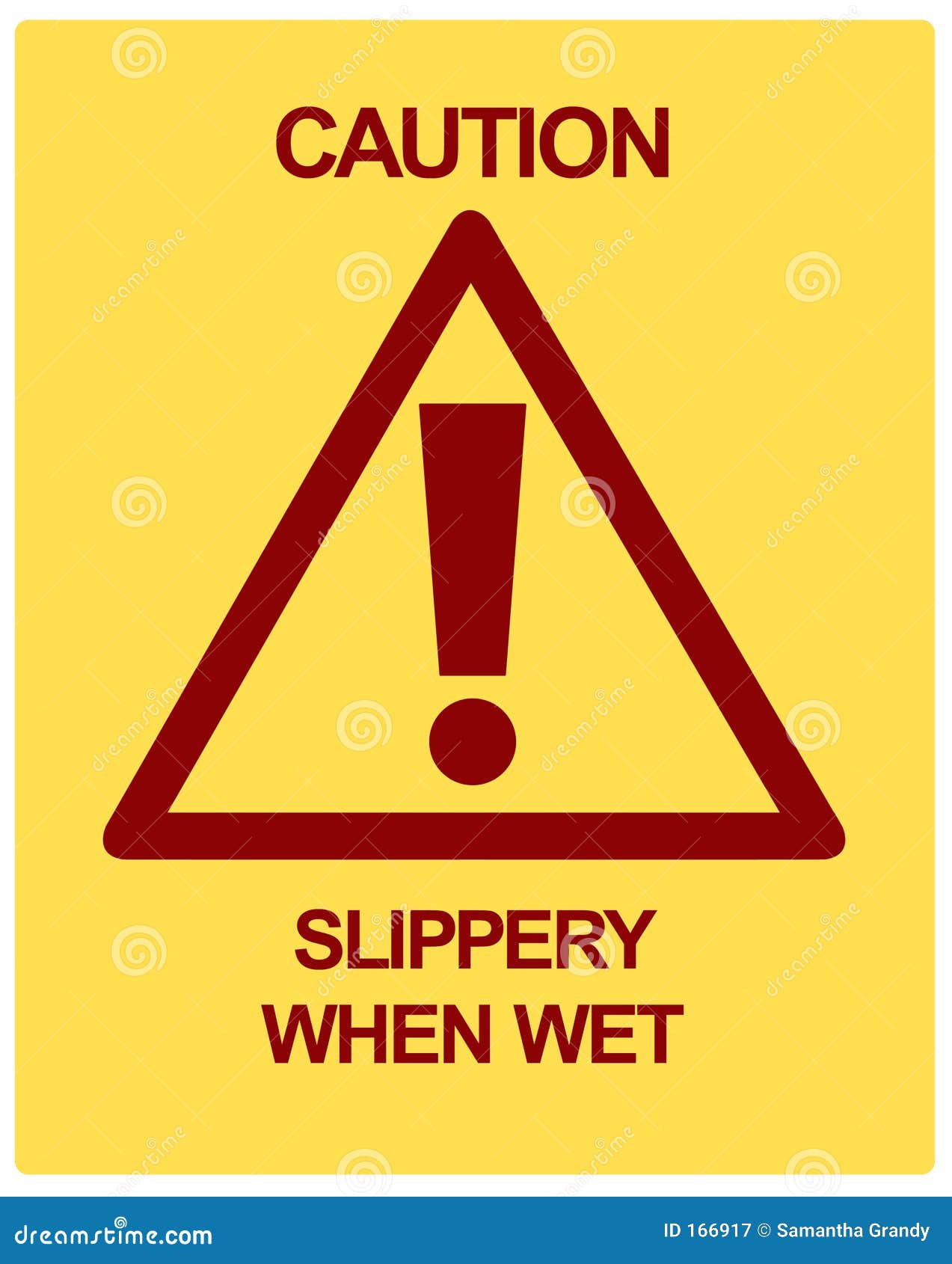 CAUTION Slippery when Wet stock illustration. Illustration of ...