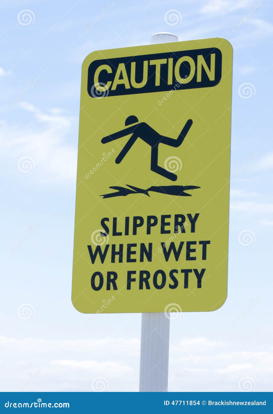 Caution: slippery stock photo. Image of frosty, danger - 47711854