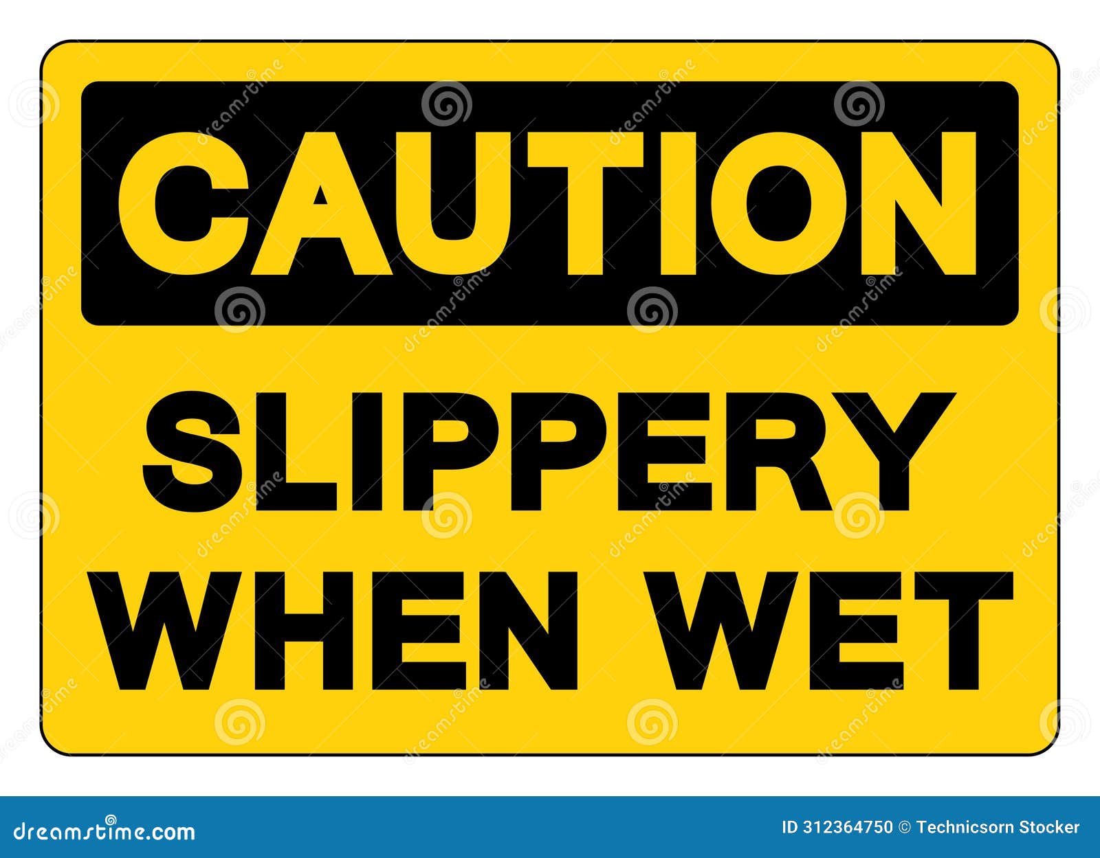 Caution Slippery when Wet Symbol Sign,Vector Illustration, Isolate on ...