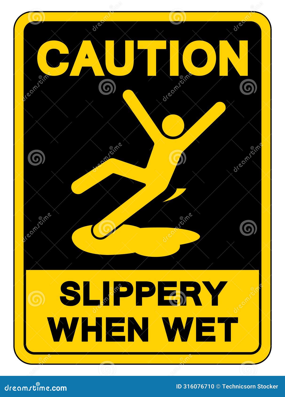Caution Slippery when Wet Symbol Sign,Vector Illustration, Isolate on ...