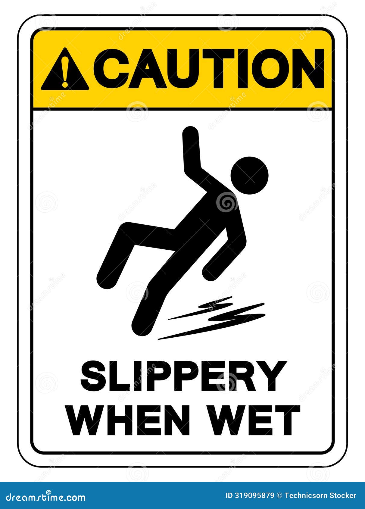 Caution Slippery Trip Hazard Symbol Sign, Vector Illustration, Isolate ...