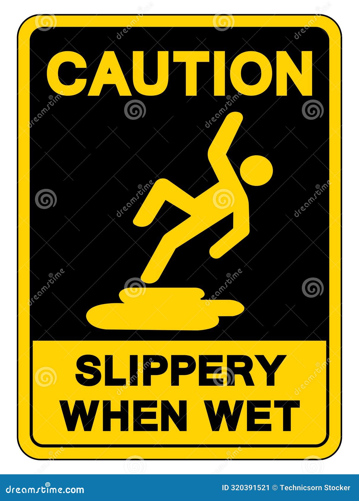 Caution Slippery when Wet Symbol Sign,Vector Illustration, Isolate on ...