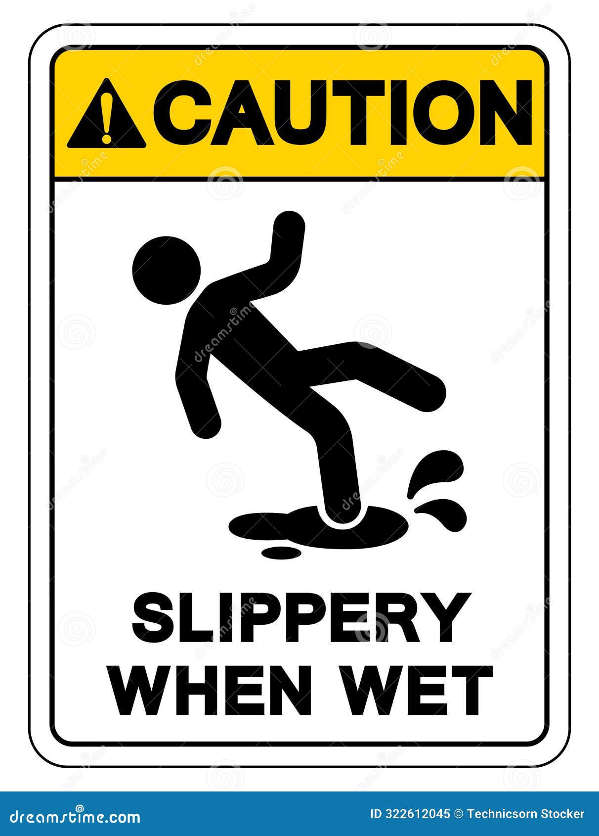 Caution Slippery when Wet Symbol Sign,Vector Illustration, Isolate on ...