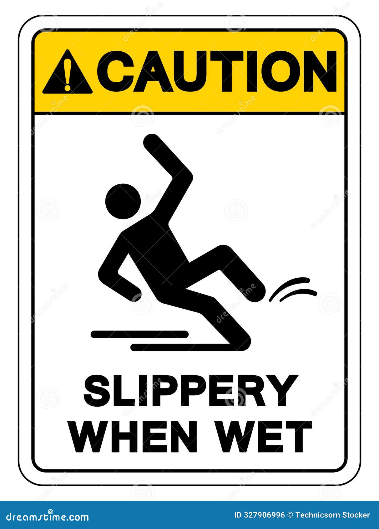 Caution Slippery When Wet Symbol Sign,Vector Illustration, Isolate On ...