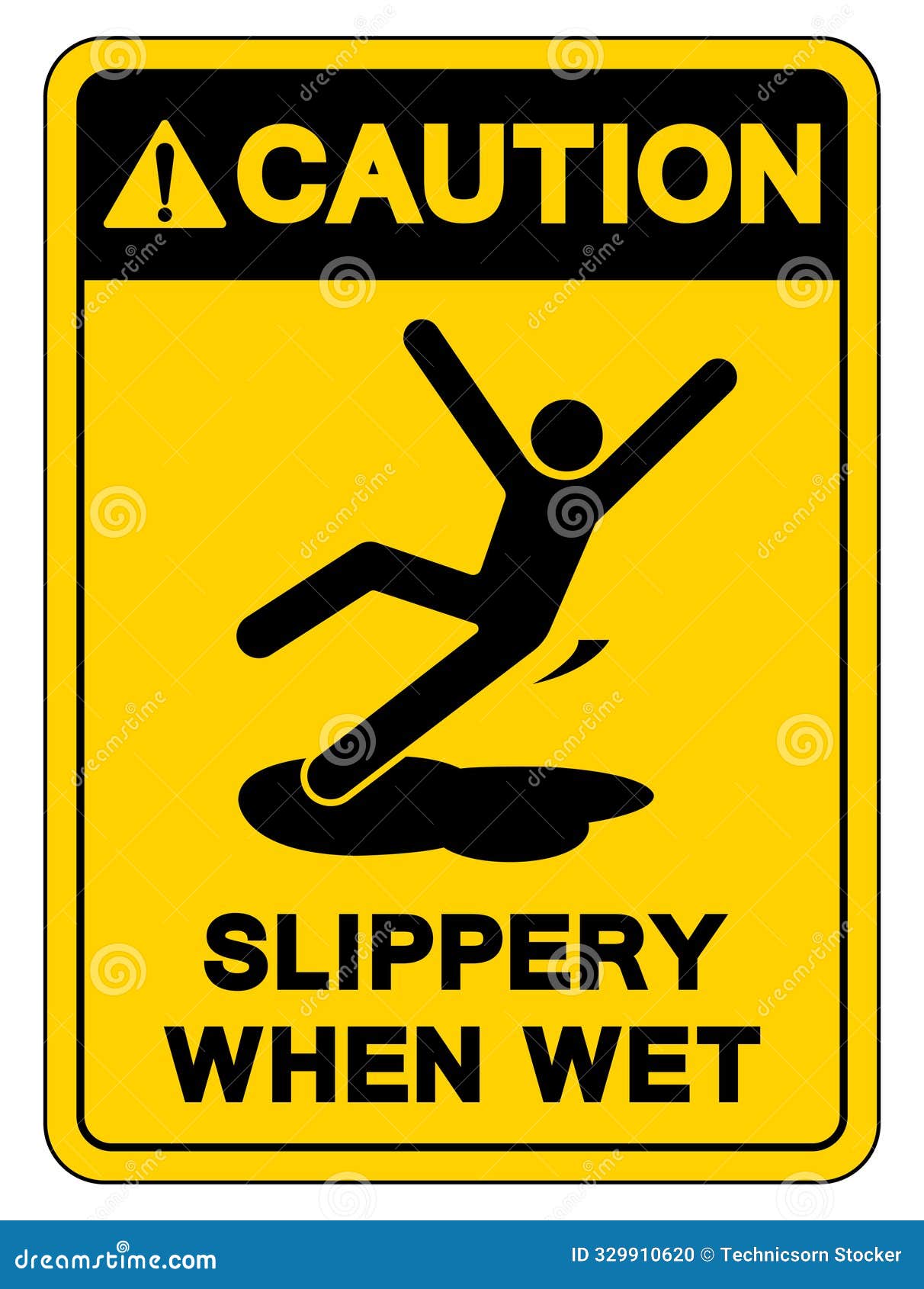 Caution Slippery when Wet Symbol Sign,Vector Illustration, Isolate on ...