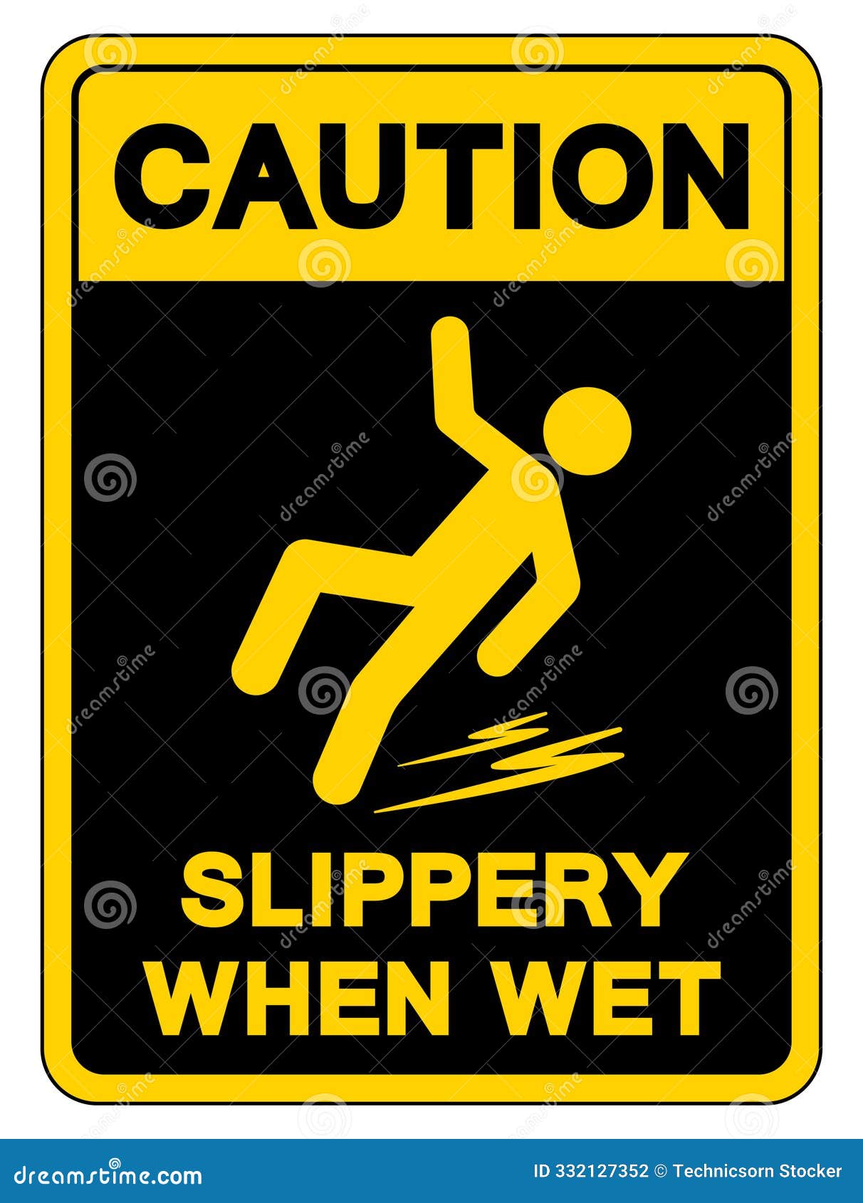 Caution Slippery when Wet Symbol Sign,Vector Illustration, Isolate on ...