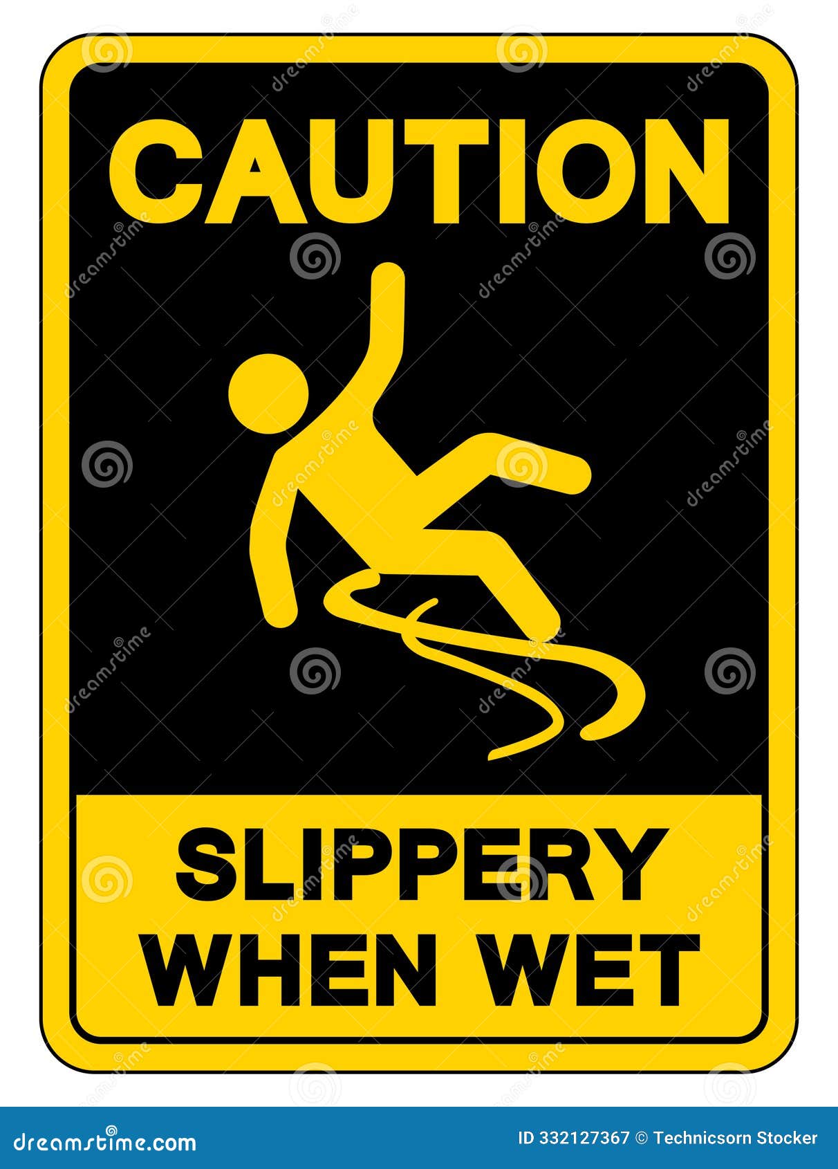 Caution Slippery when Wet Symbol Sign,Vector Illustration, Isolate on ...