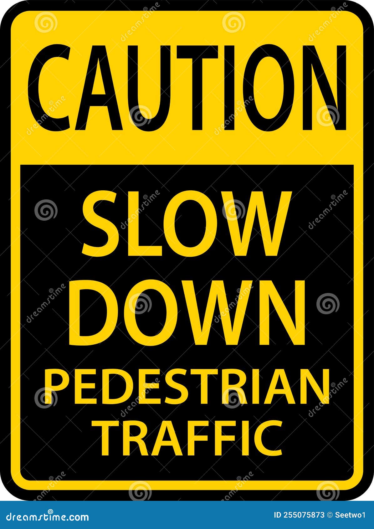 Caution Slow Down Sign on White Background Stock Vector - Illustration ...