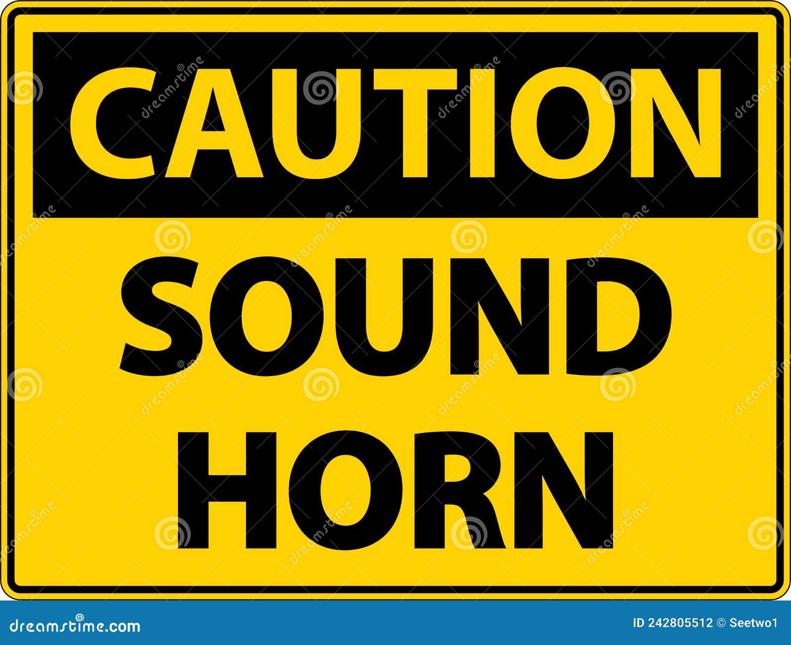 Caution Sound Horn Sign on White Background Stock Vector - Illustration ...