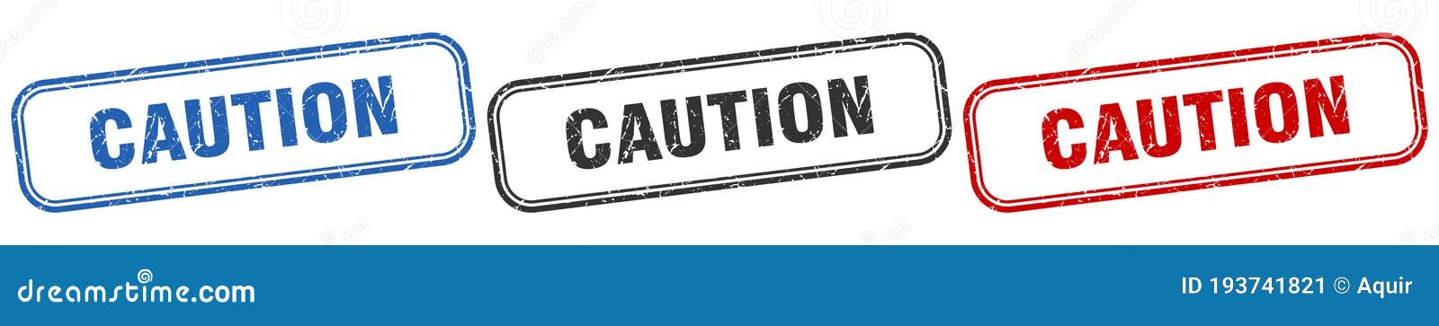 Caution Square Isolated Sign Set. Caution Stamp Stock Vector ...