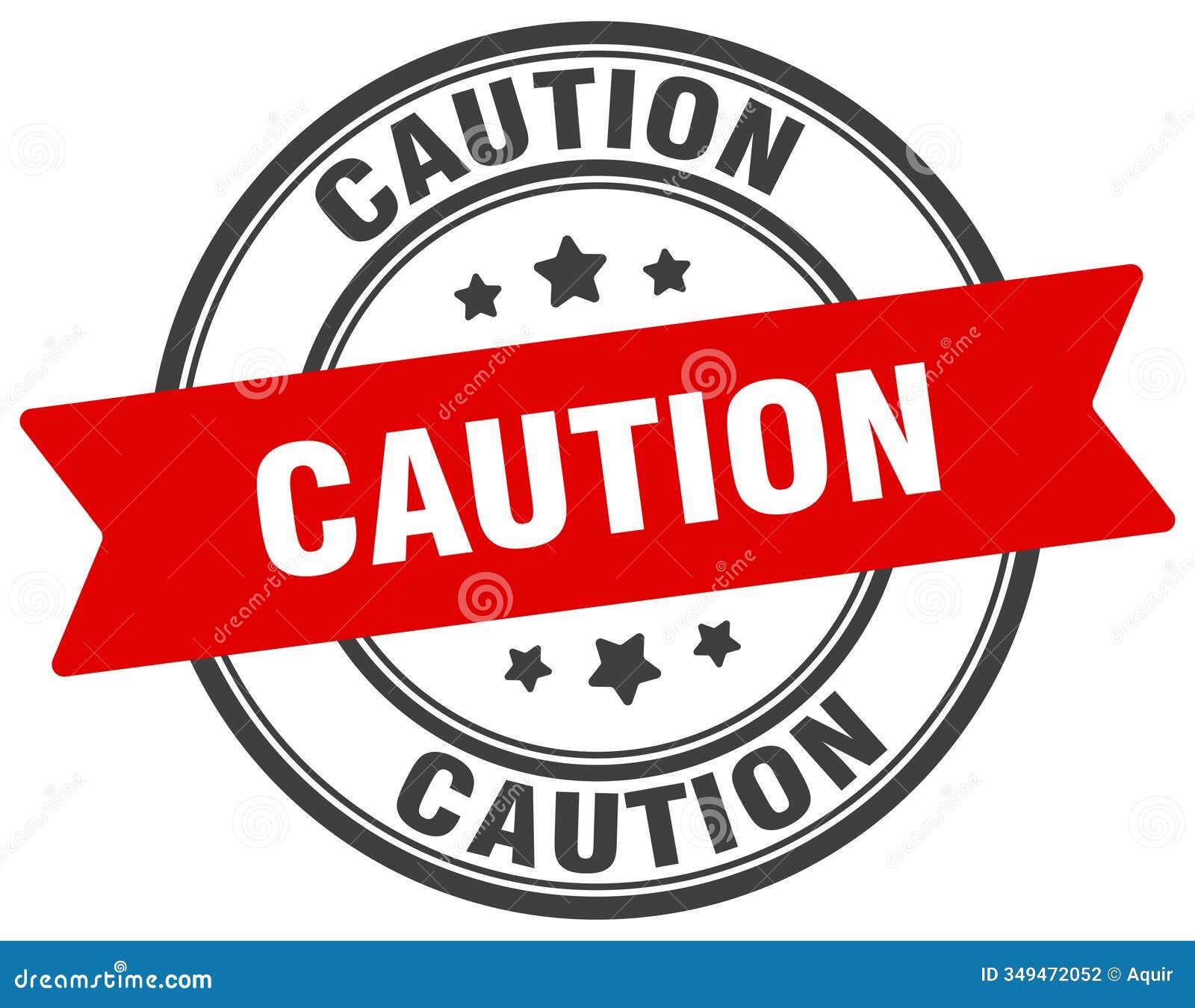Caution Stamp. Caution Label on Transparent Background. Round Sign ...