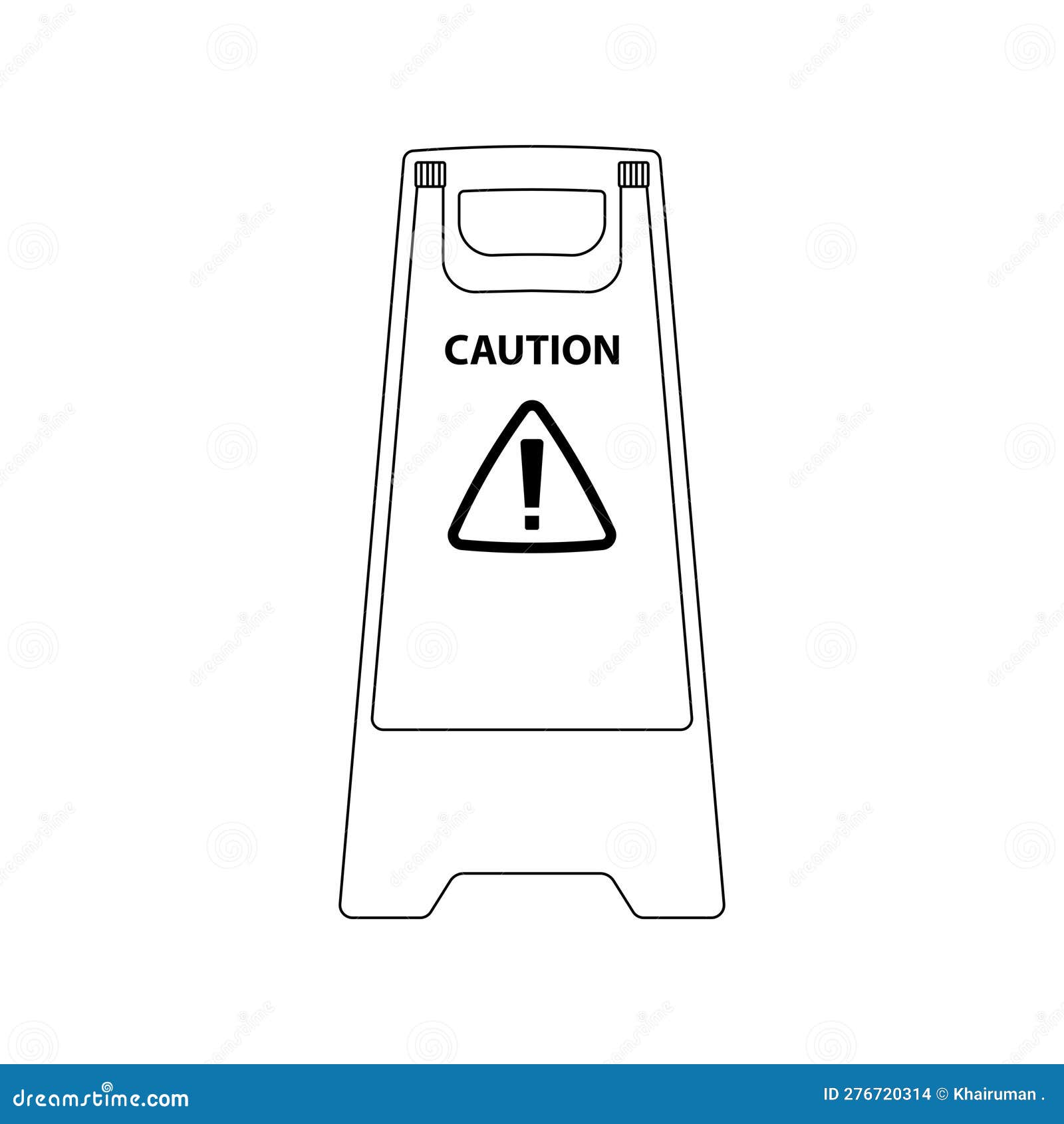 Caution Standing Board Outline Icon Illustration on Isolated White ...