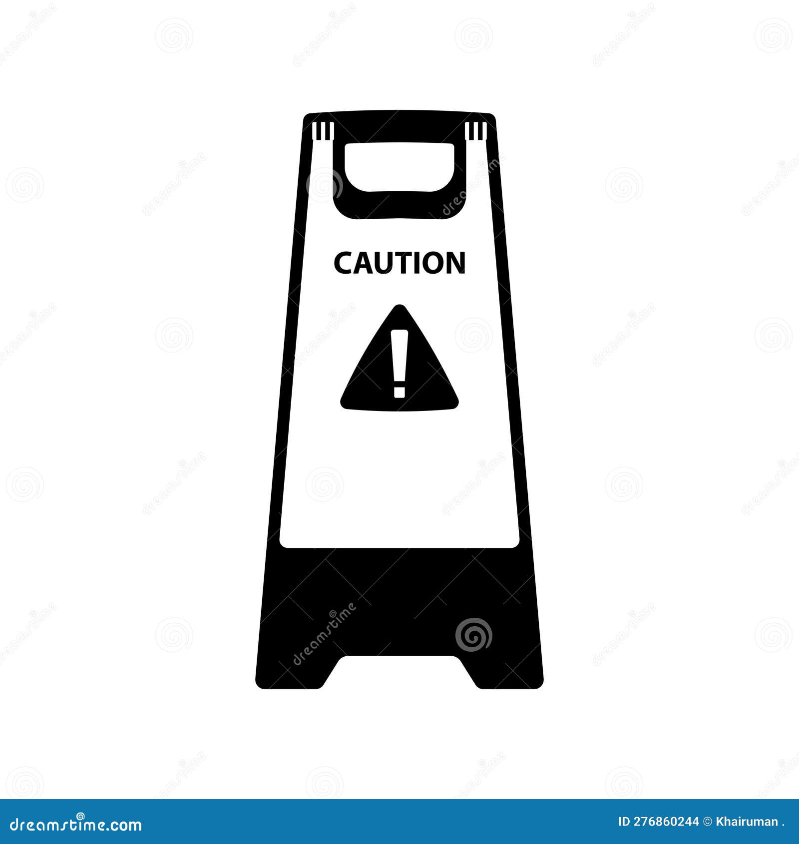 Caution Standing Board Silhouette. Black and White Icon Design Element ...