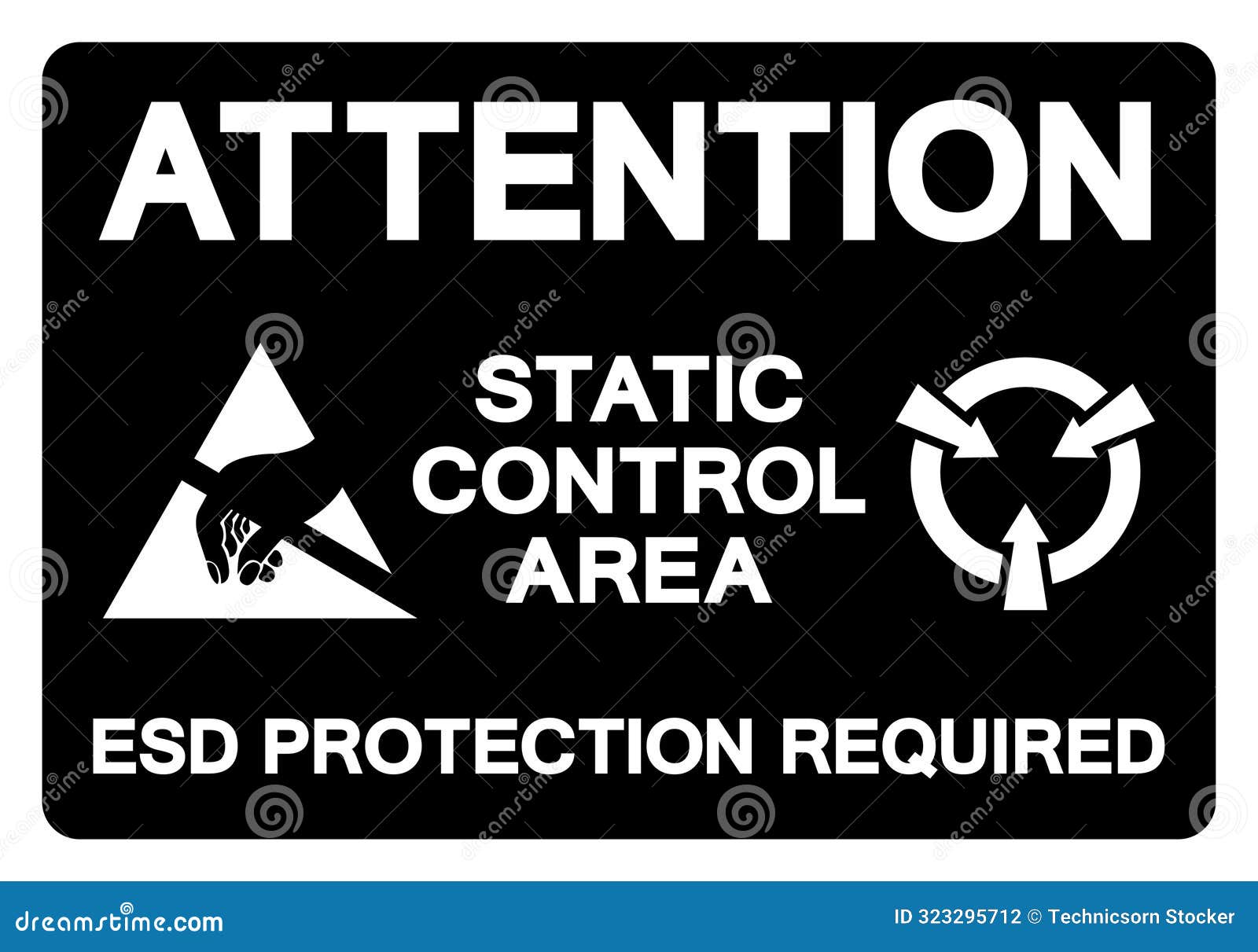 Caution Static Control Area ESD Protection Required Symbol Sign, Vector ...