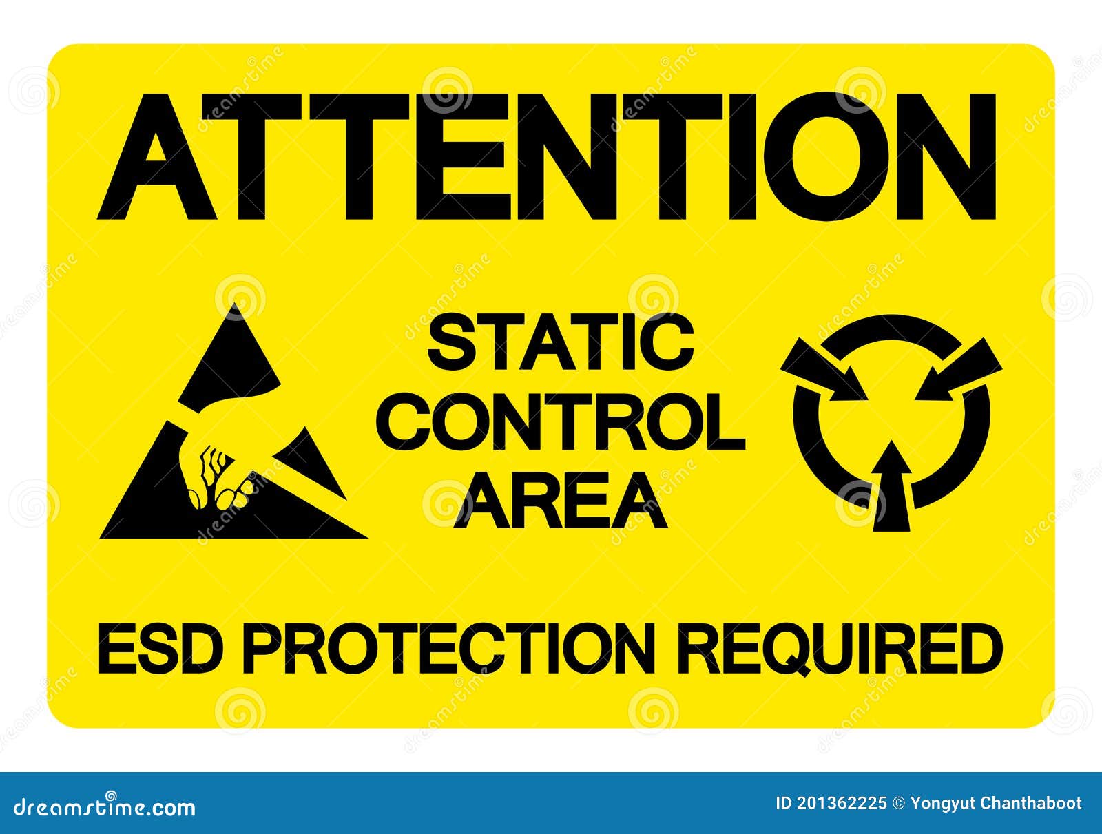 Caution Static Control Area Esd Protection Required Symbol Sign Vector Illustration Isolated