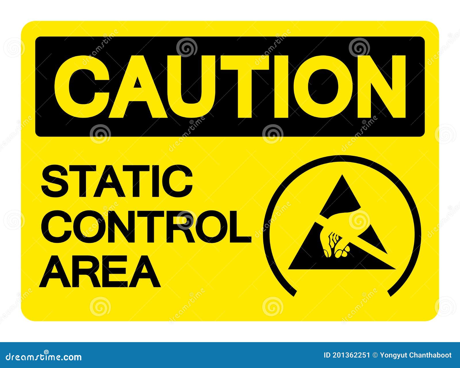 Caution Static Control Area Symbol Sign, Vector Illustration, Isolated ...
