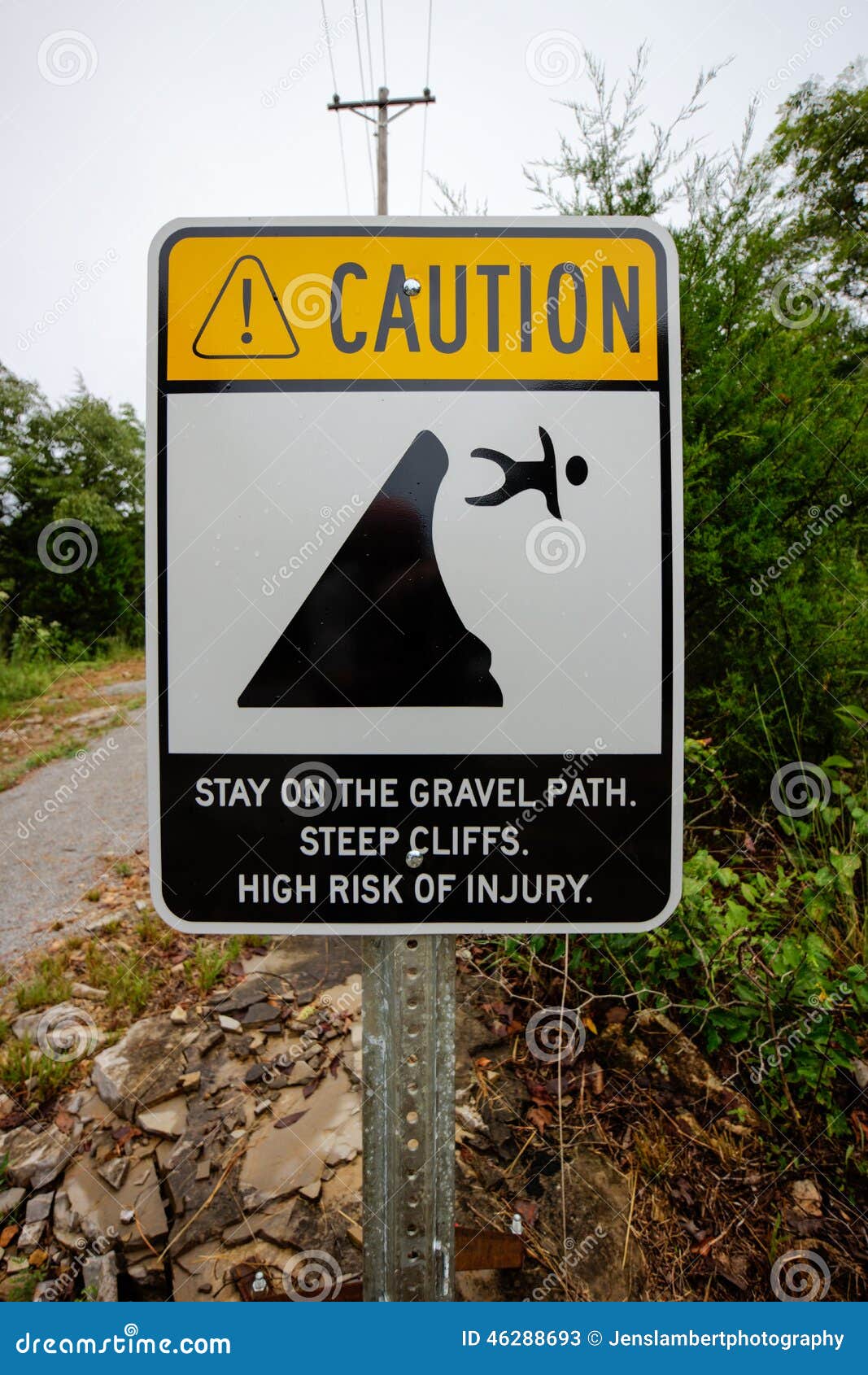 Caution Steep cliffs stock image. Image of warning, caution - 46288693