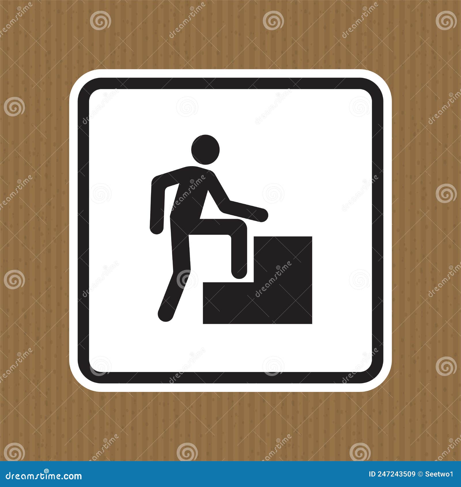 Caution Step Down Symbol Sign, Vector Illustration, Isolated On White ...