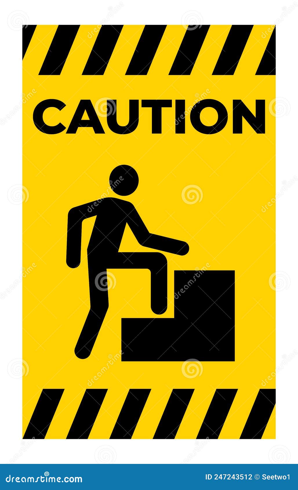 Caution Step Up Sign on White Background Stock Vector - Illustration of ...