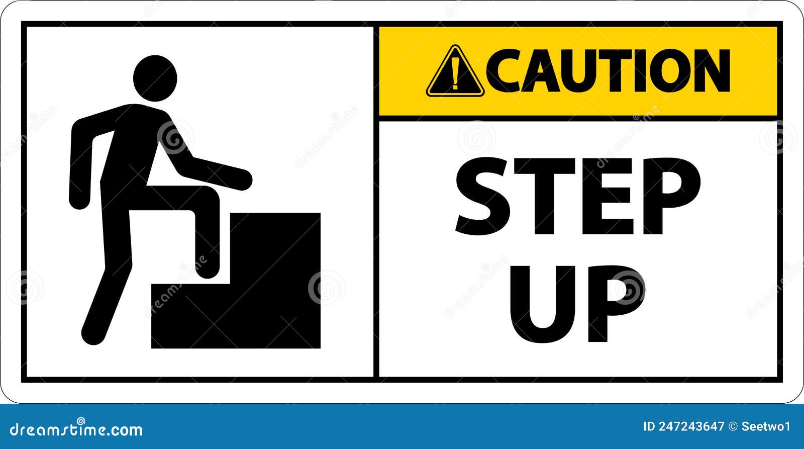 Caution Step Up Sign on White Background Stock Vector - Illustration of ...