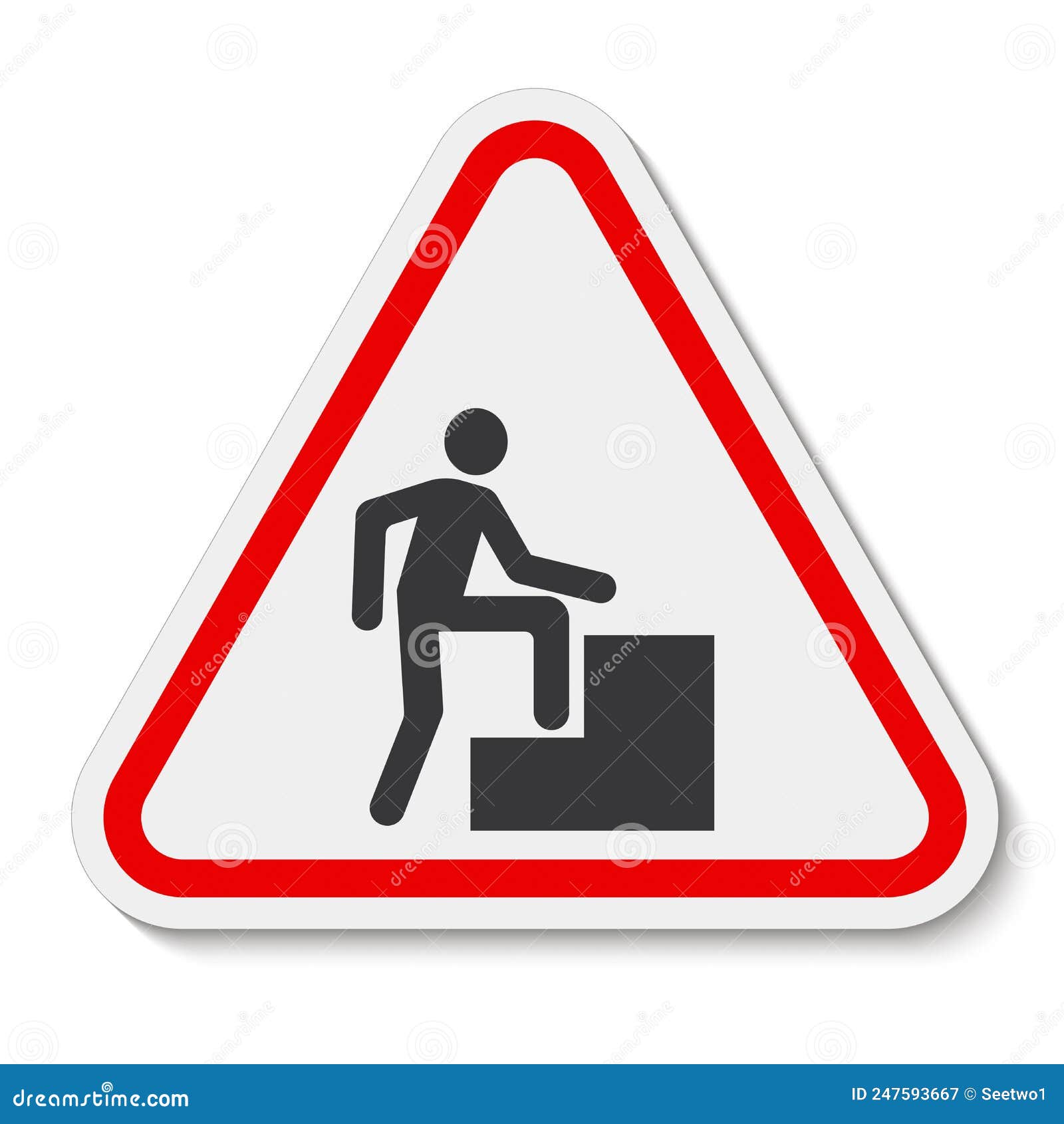 Caution Step Up Sign on White Background Stock Vector - Illustration of ...