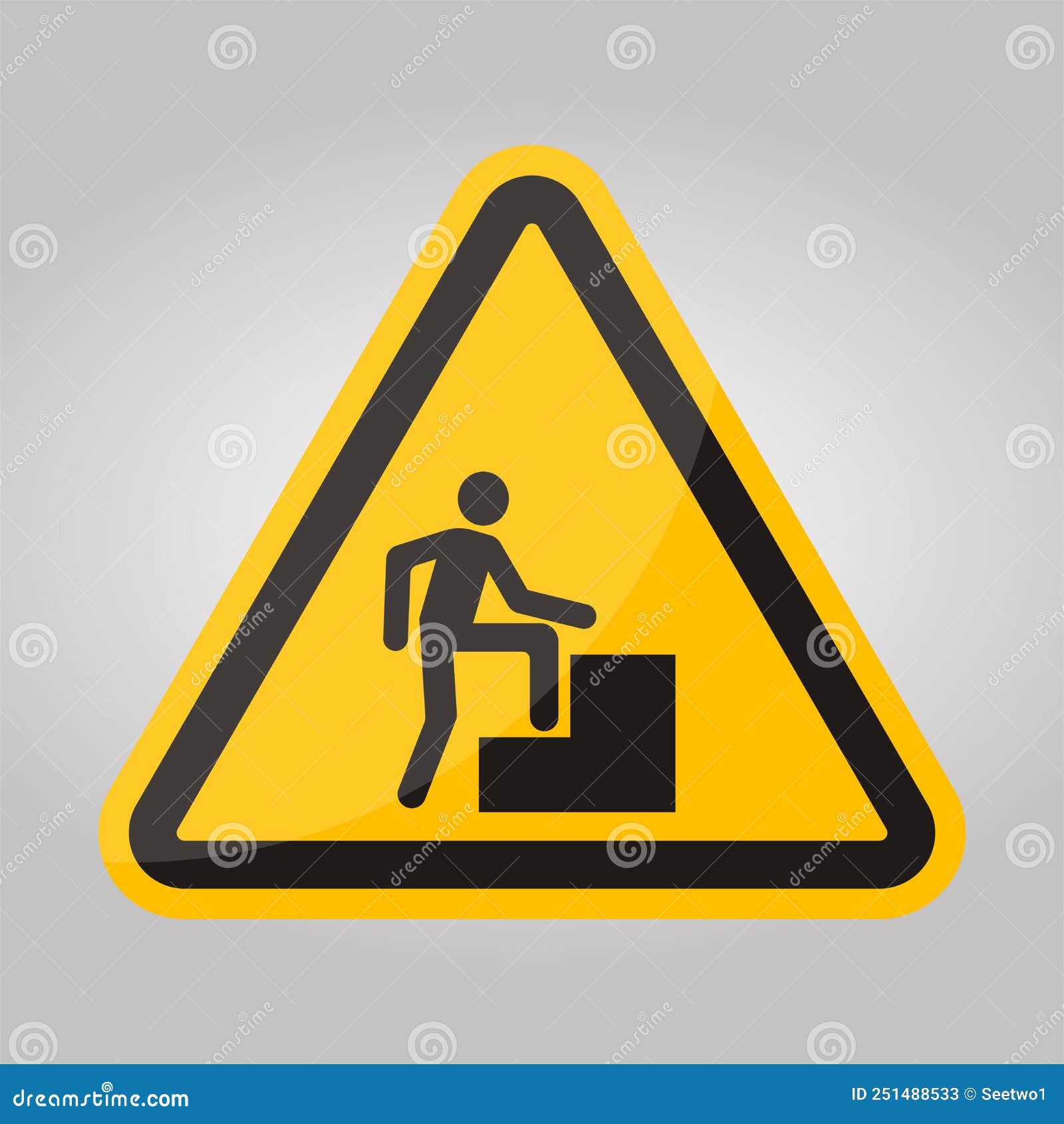 Caution Step Down Symbol Sign, Vector Illustration, Isolated On White ...