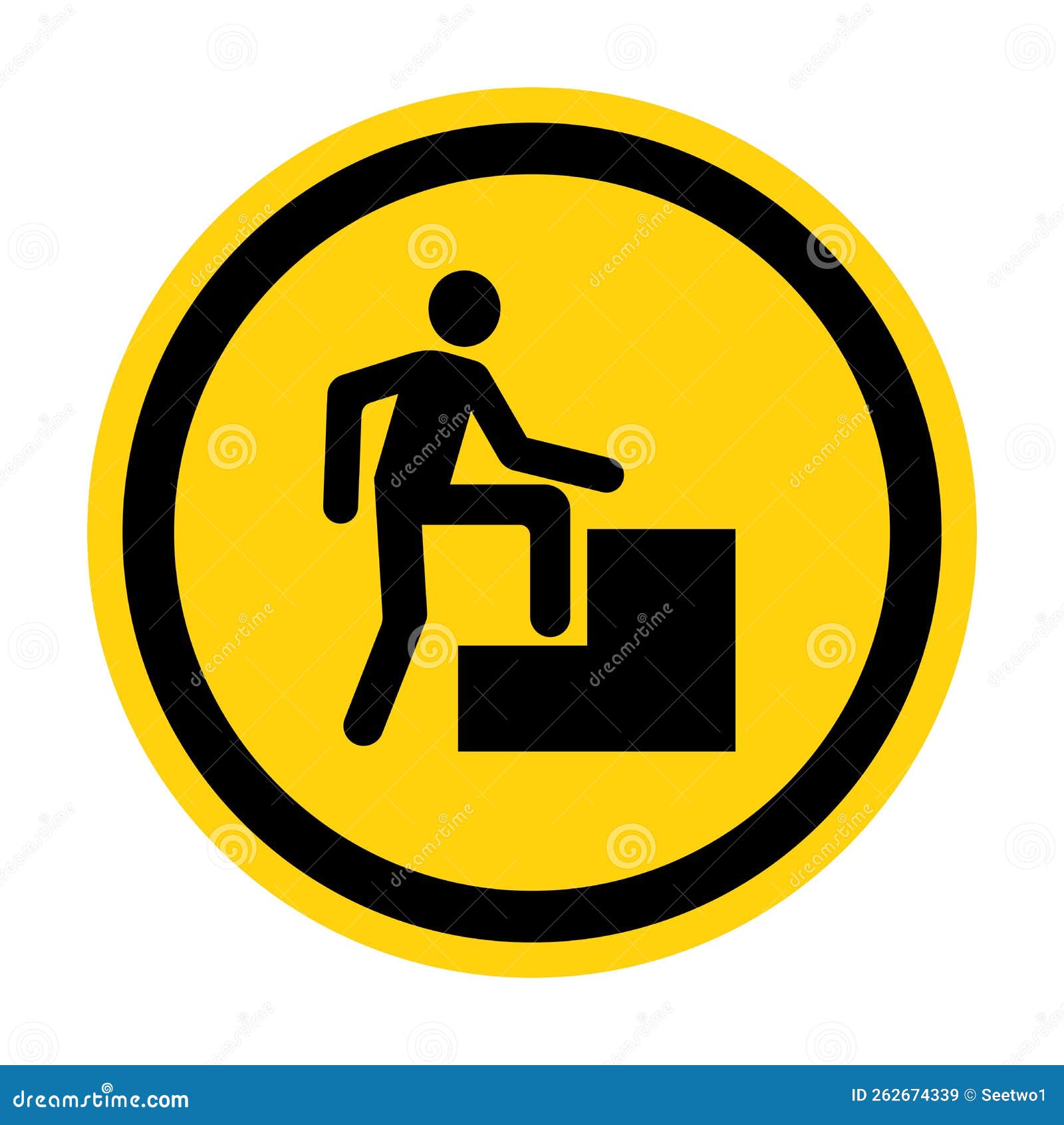 Caution Step Up Sign on White Background Stock Vector - Illustration of ...
