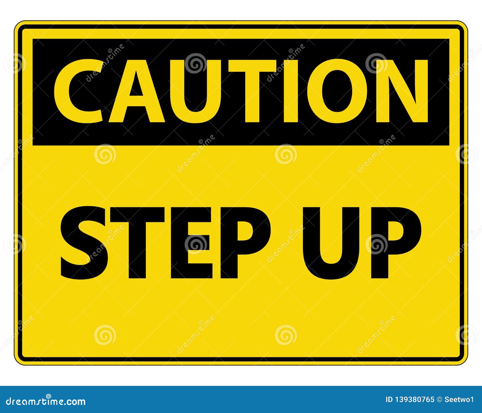 Symbol Caution Step Up Wall Sign on White Background Stock Vector ...
