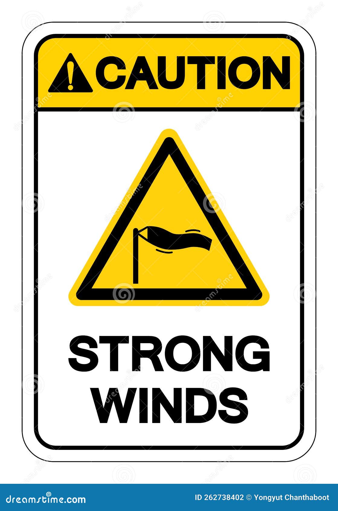 Caution Strong Winds Symbol Sign, Vector Illustration, Isolate on White ...