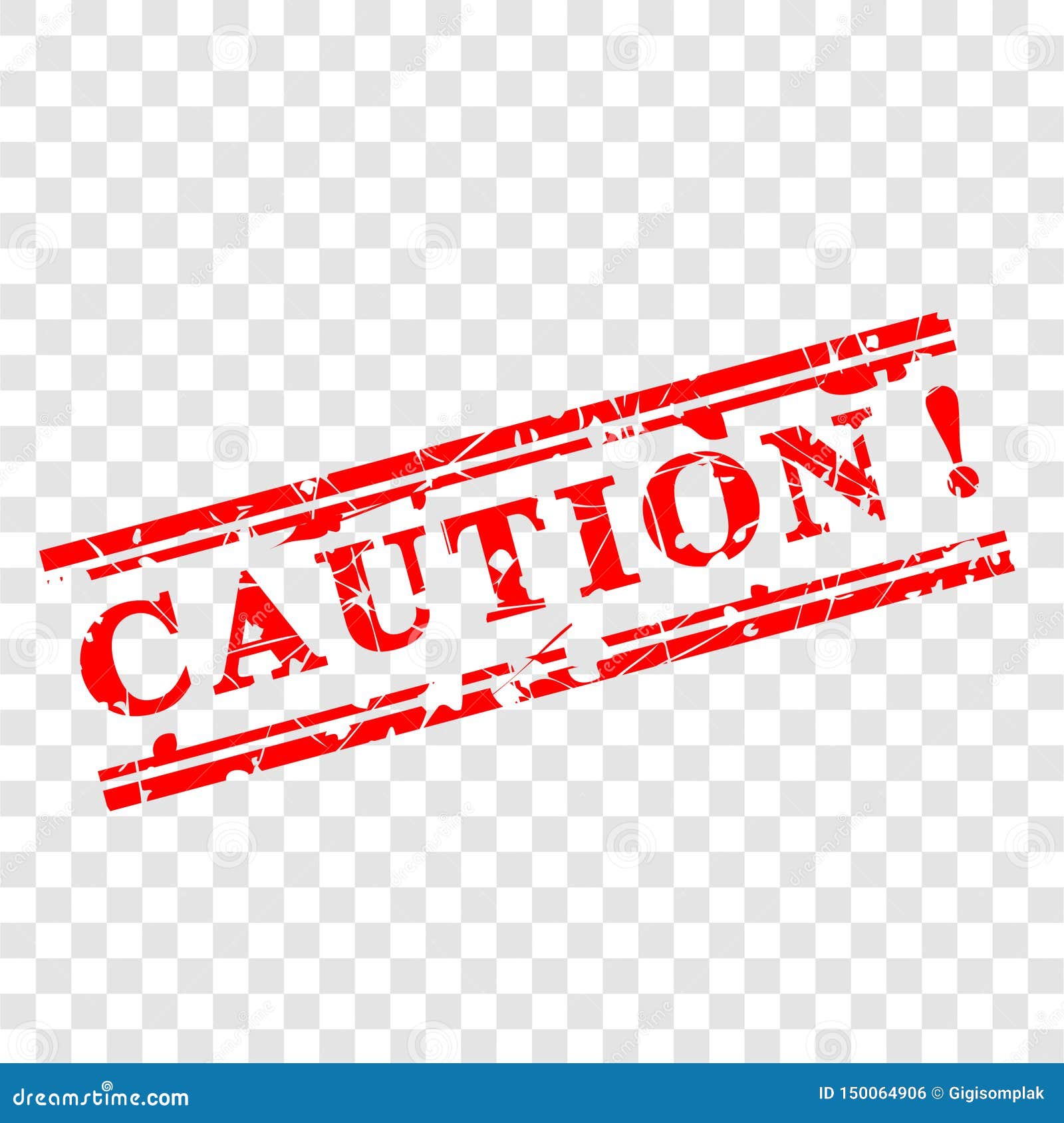 Caution, 2 Style Grunge Red Rubber Stamp, at Transparent Effect ...