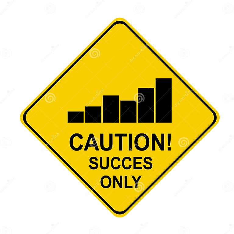 Caution success only stats stock illustration. Illustration of finance ...