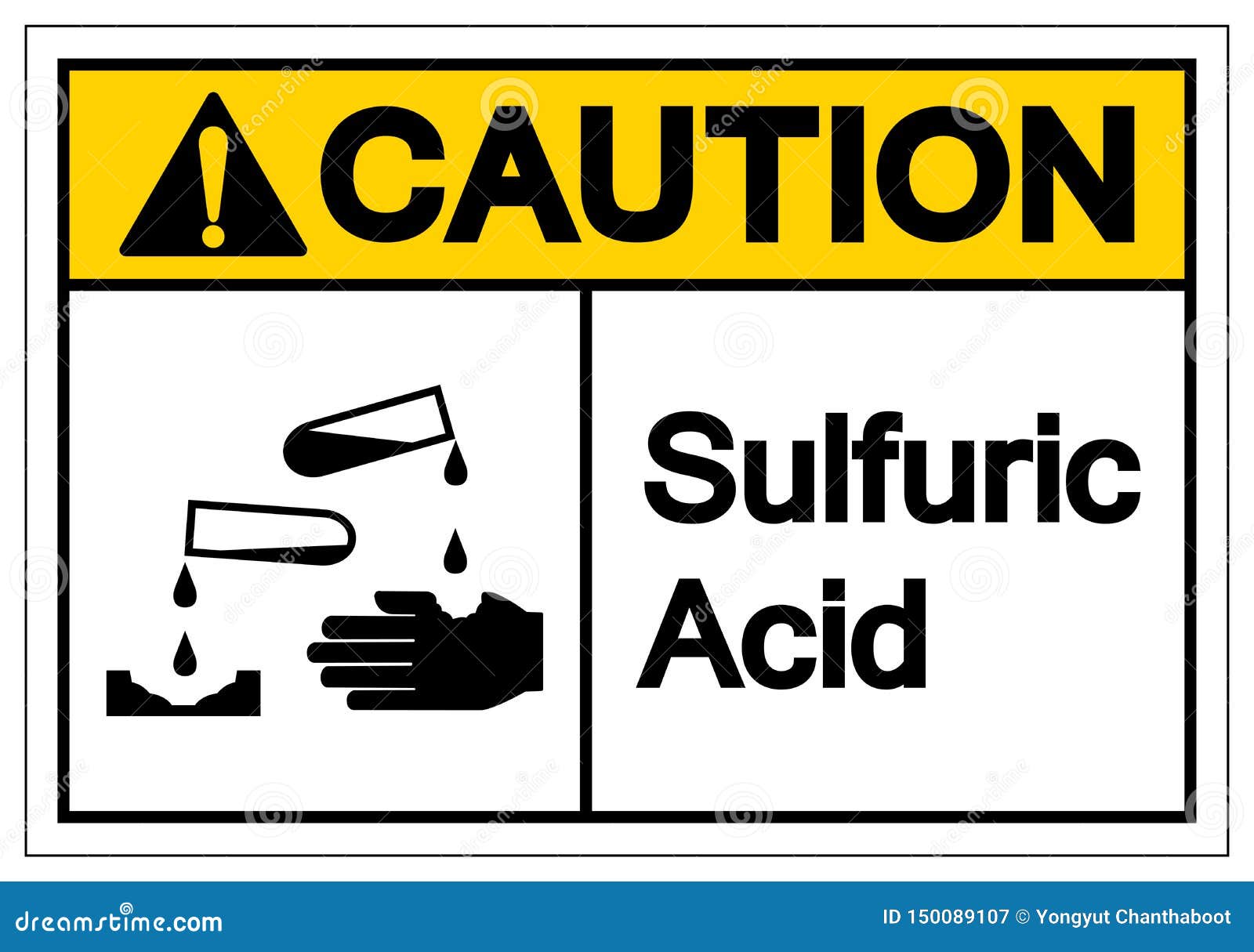 Caution Hydrochloric Acid Symbol Sign ,Vector Illustration, Isolate On ...