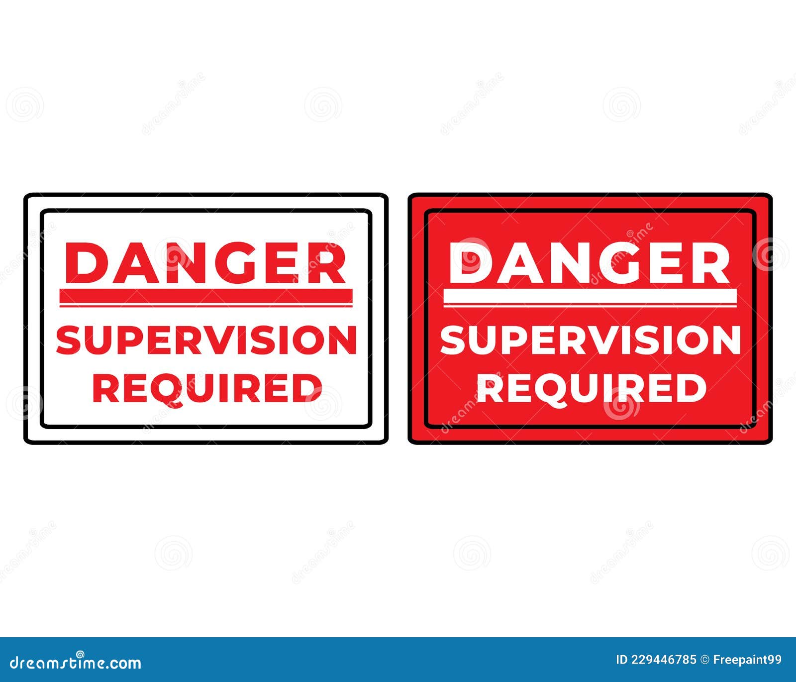 Caution Supervision Required Sign in Vector, Easy To Use and Print ...