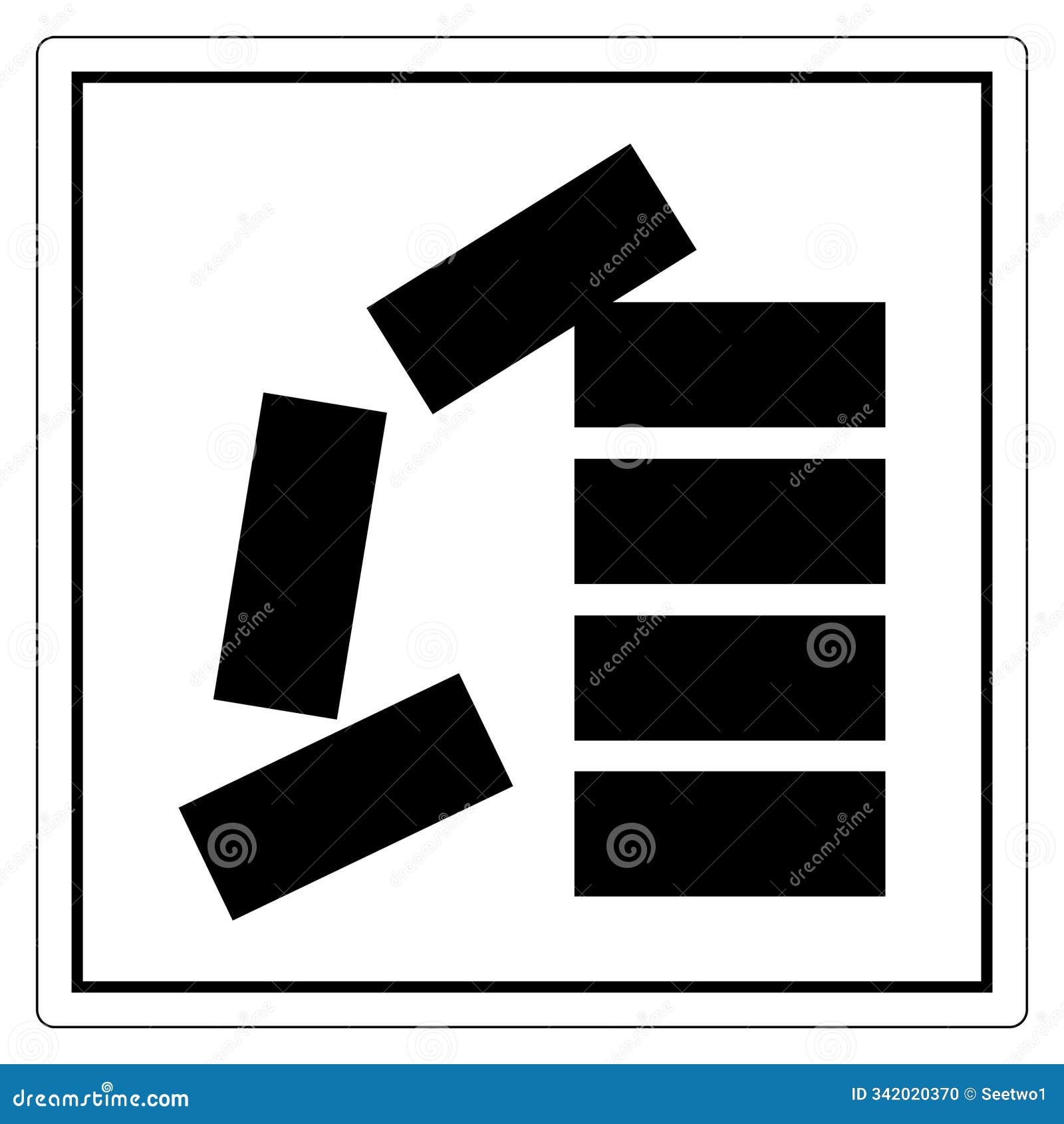 Caution Symbol for Stacked Objects or Items Stock Vector - Illustration ...