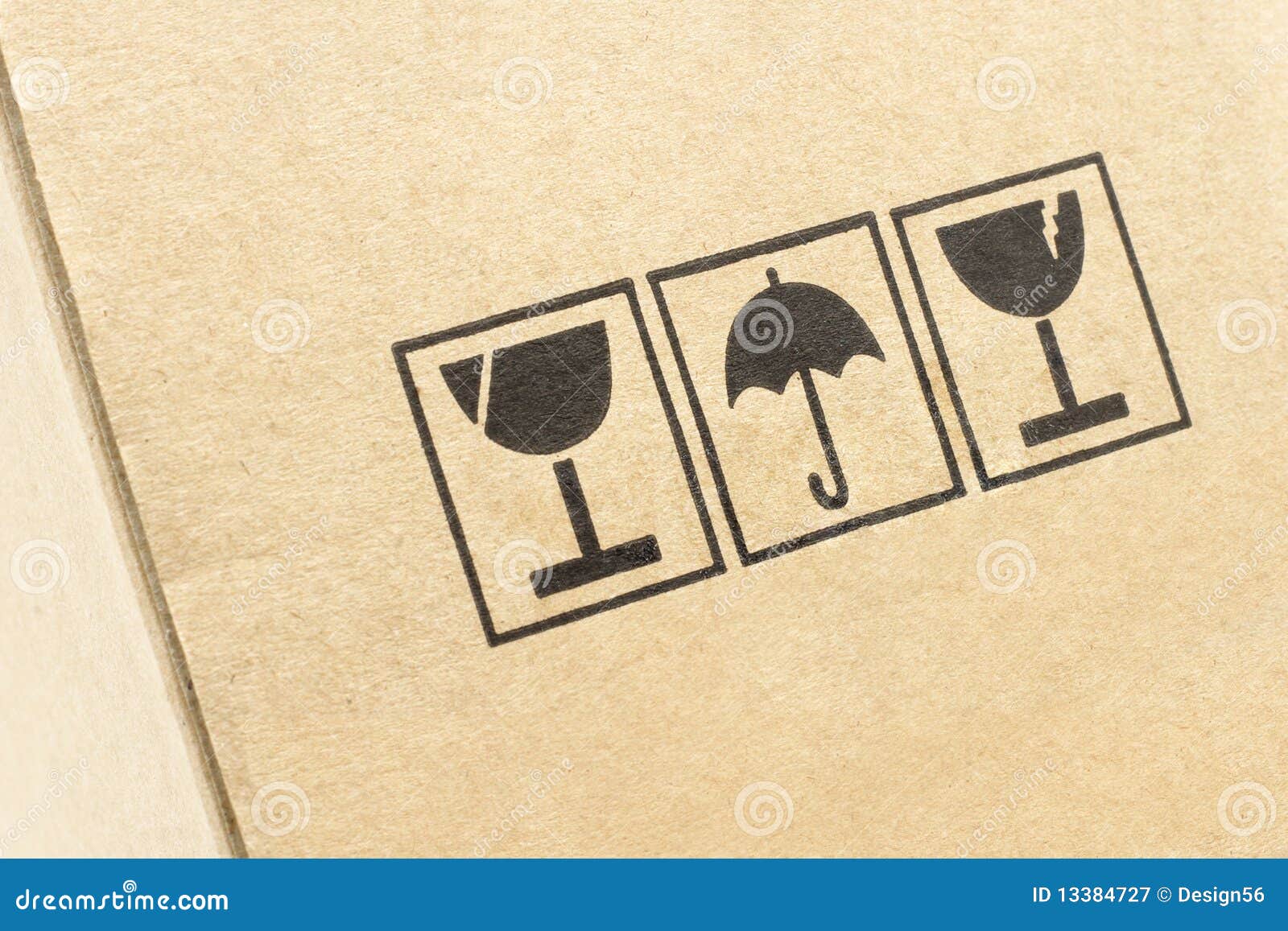 Caution Symbols on Carton Box Stock Image - Image of graphic, caution ...