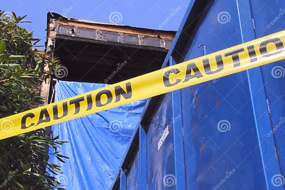 Caution Tape and Apartment Fire Stock Photo - Image of outdoor, major ...