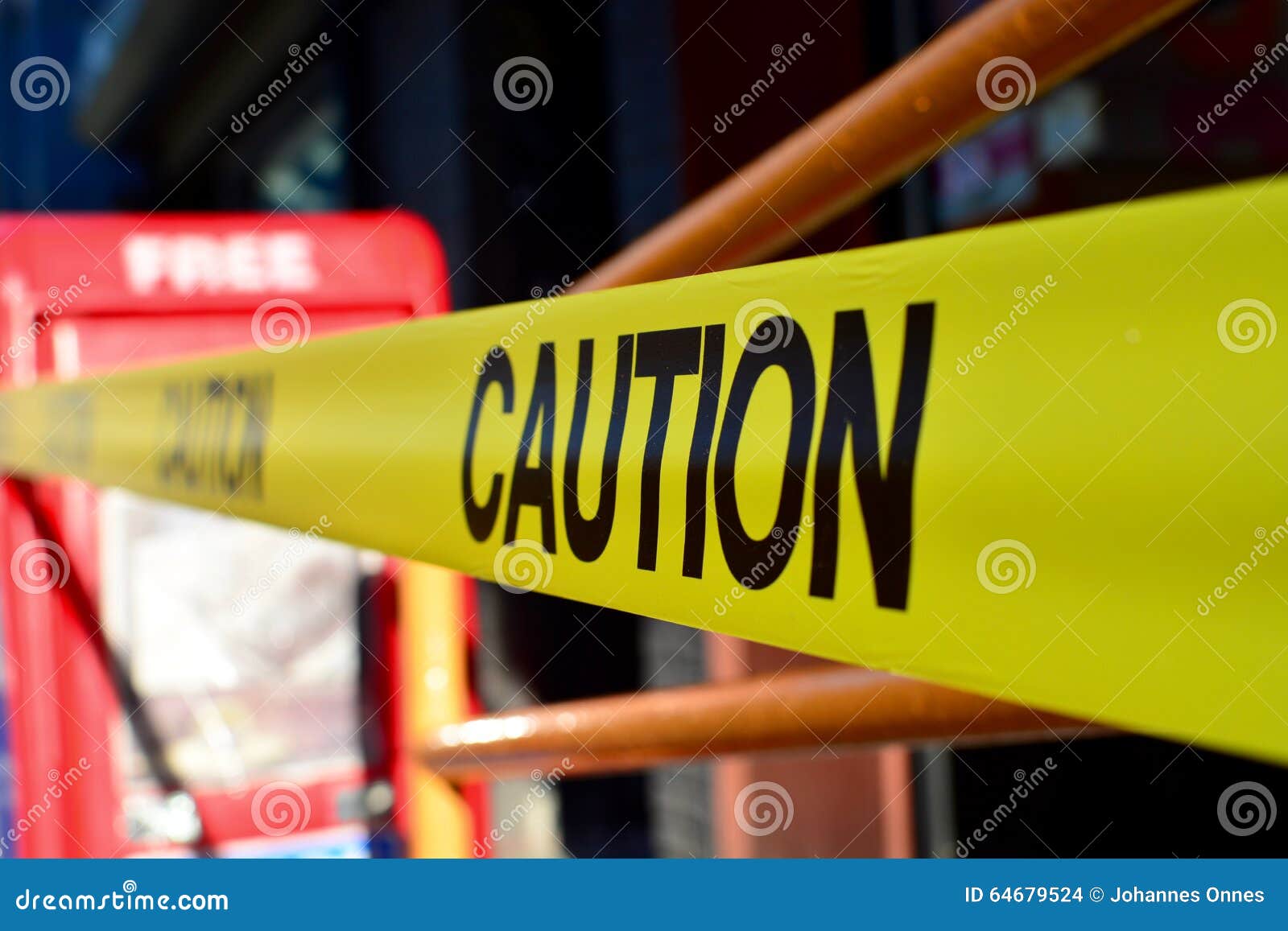 Caution tape sign stock photo. Image of forbidden, accessibility - 64679524
