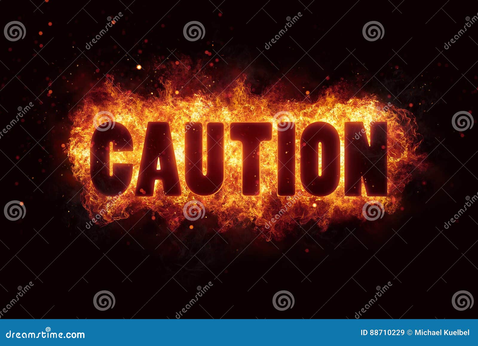 Caution Text Flames Fire Burn Explosion Warning Stock Illustration ...