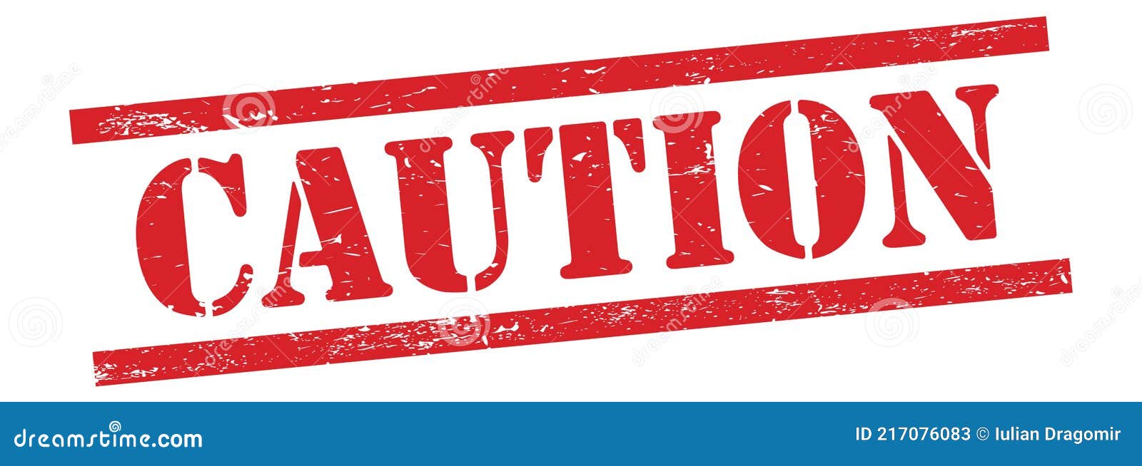 CAUTION Text on Red Grungy Lines Stamp Stock Illustration ...