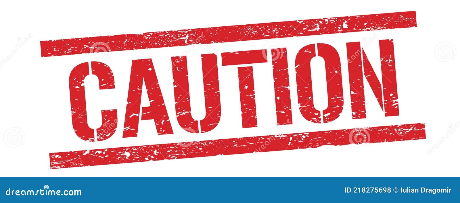 CAUTION Text on Red Vintage Lines Stamp Stock Illustration ...