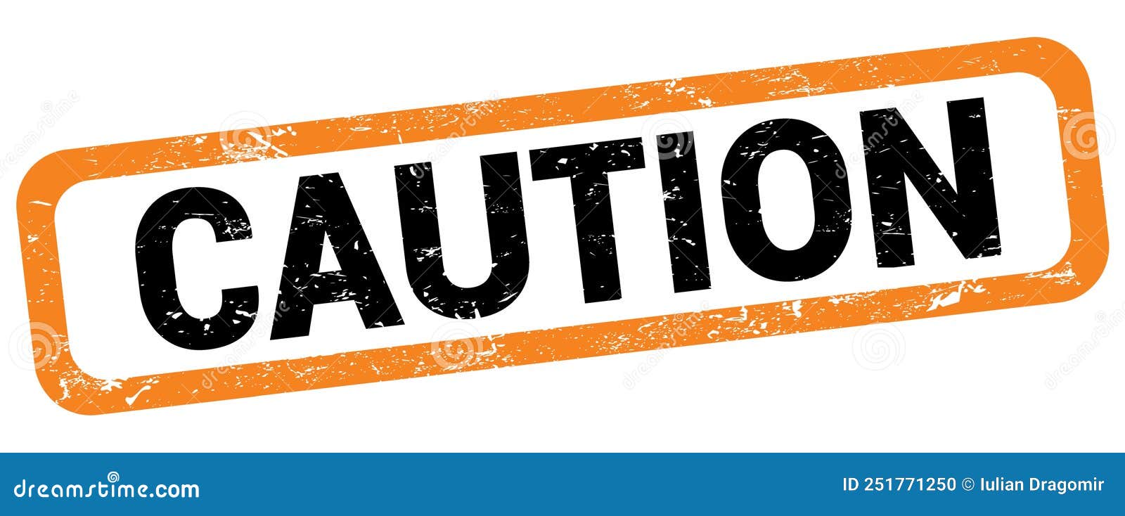 CAUTION Text Written on Orange-black Rectangle Stamp Stock Illustration ...
