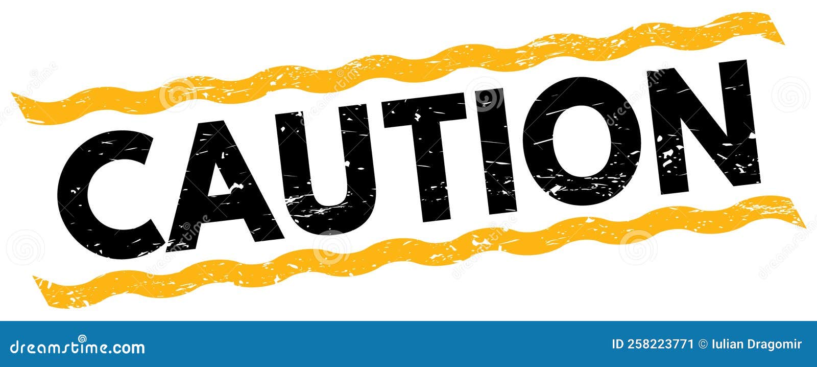 CAUTION Text on Yellow-black Lines Stamp Sign Stock Illustration ...