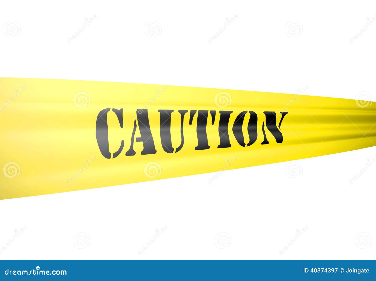 Caution Tickertape Style Cordon on Yellow Tape on White Stock ...